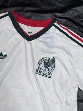 adidas | Shirts | Adidas Mexico White Soccer Jersey With Red Green Trim ...